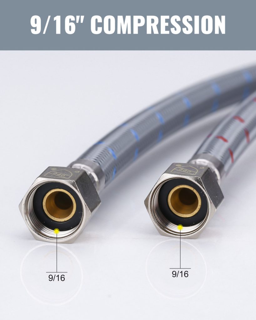 3/8 in. Female Compression x M10 Male Connector x 40 in. Faucet Supply ...