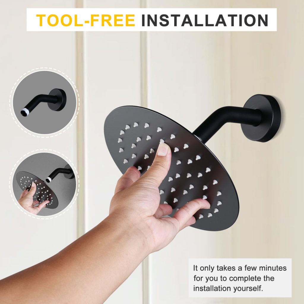 1-Spray Pattern with 1.75 GPM 10 in. Wall Mount Rain Fixed Shower Head ...