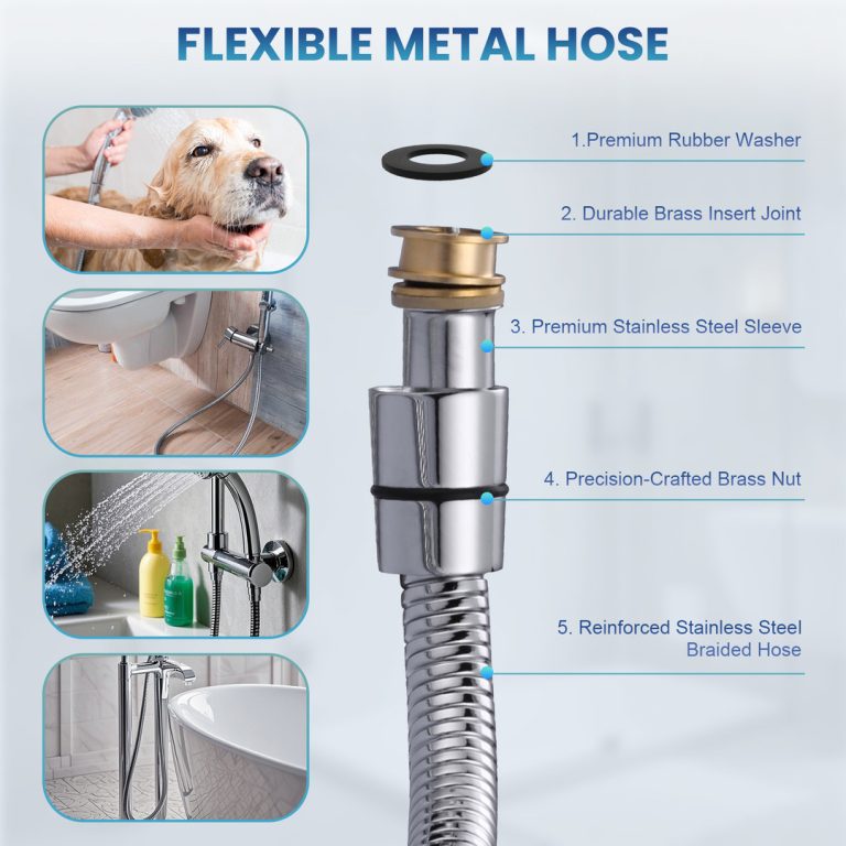 47 in. Stainless Steel Replacement Handheld Shower Hose with Explosion ...